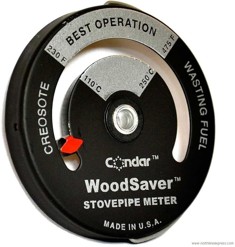 Condar Stove Pipe Thermometer Magnetic Temperature Gauge for Wood Stove ...
