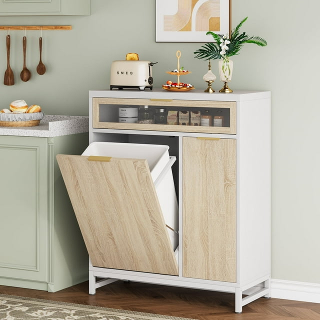 Condemo Side Storage Cabinet, Modern Buffet Sideboard Cabinet, Tilt Out ...