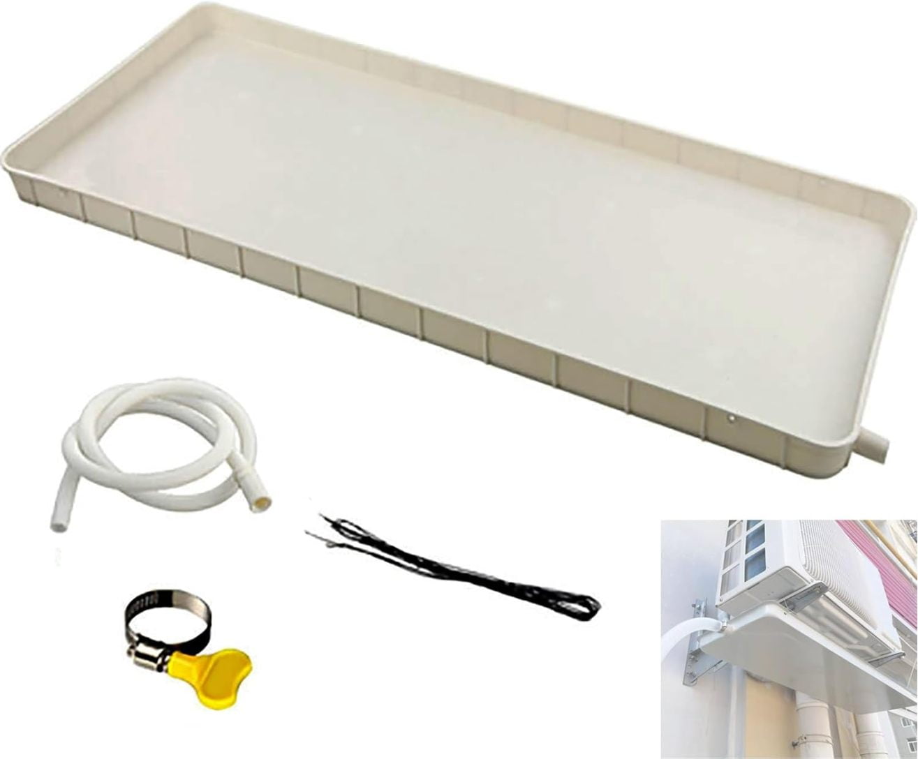 Condensate Drain Pan Plastic Drip Tray, AC Drip Pan with Drain ...