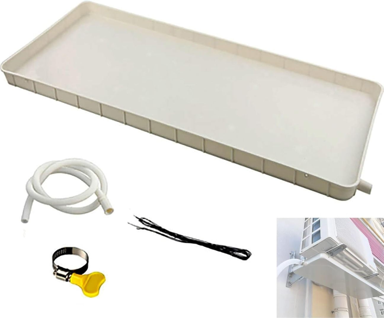 Condensate Drain Pan Plastic Drip Tray, AC Drip Pan with Drain ...