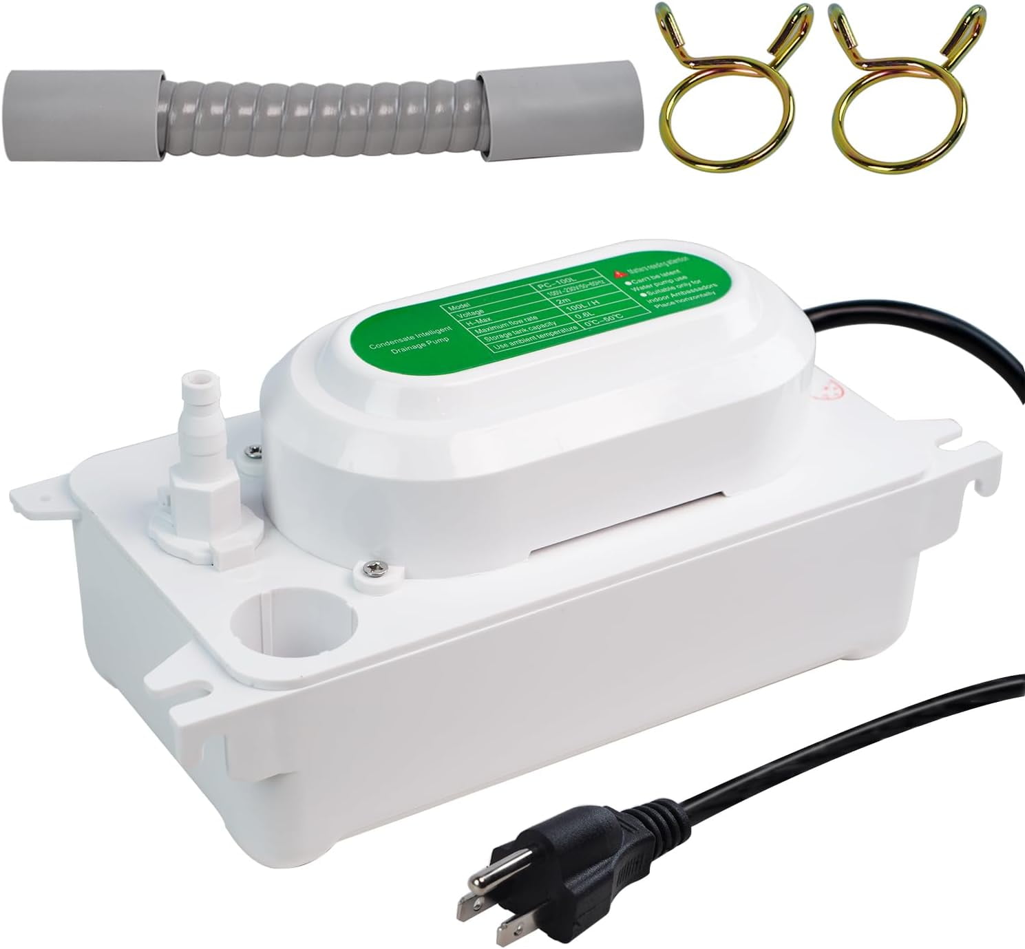 Condensate Pump, 6.6 Ft/2 M Lift, 110V HVAC Drain Pump for Air ...