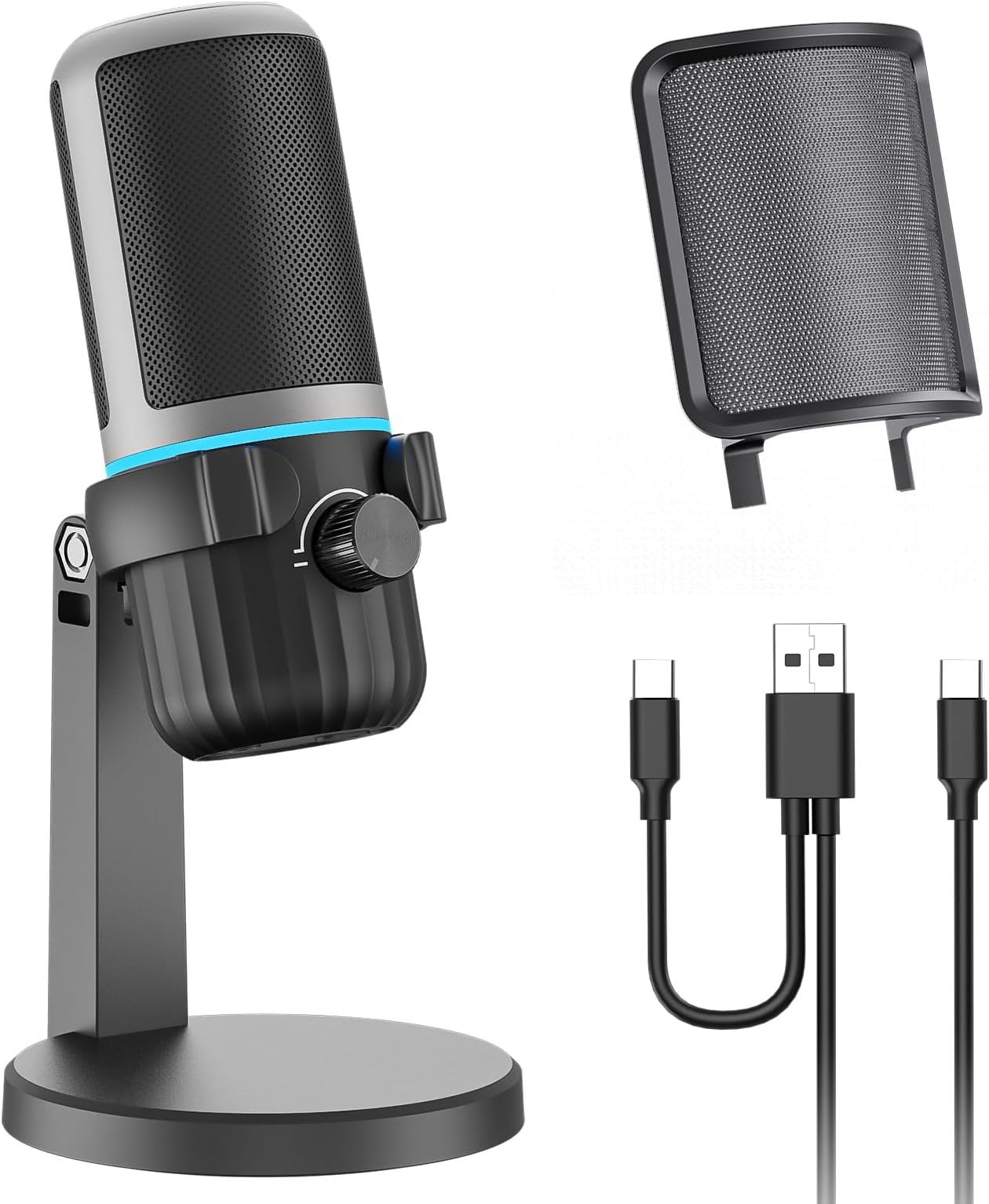 Condenser Gaming Microphone, PC Microphone for Streaming, Podcasts ...