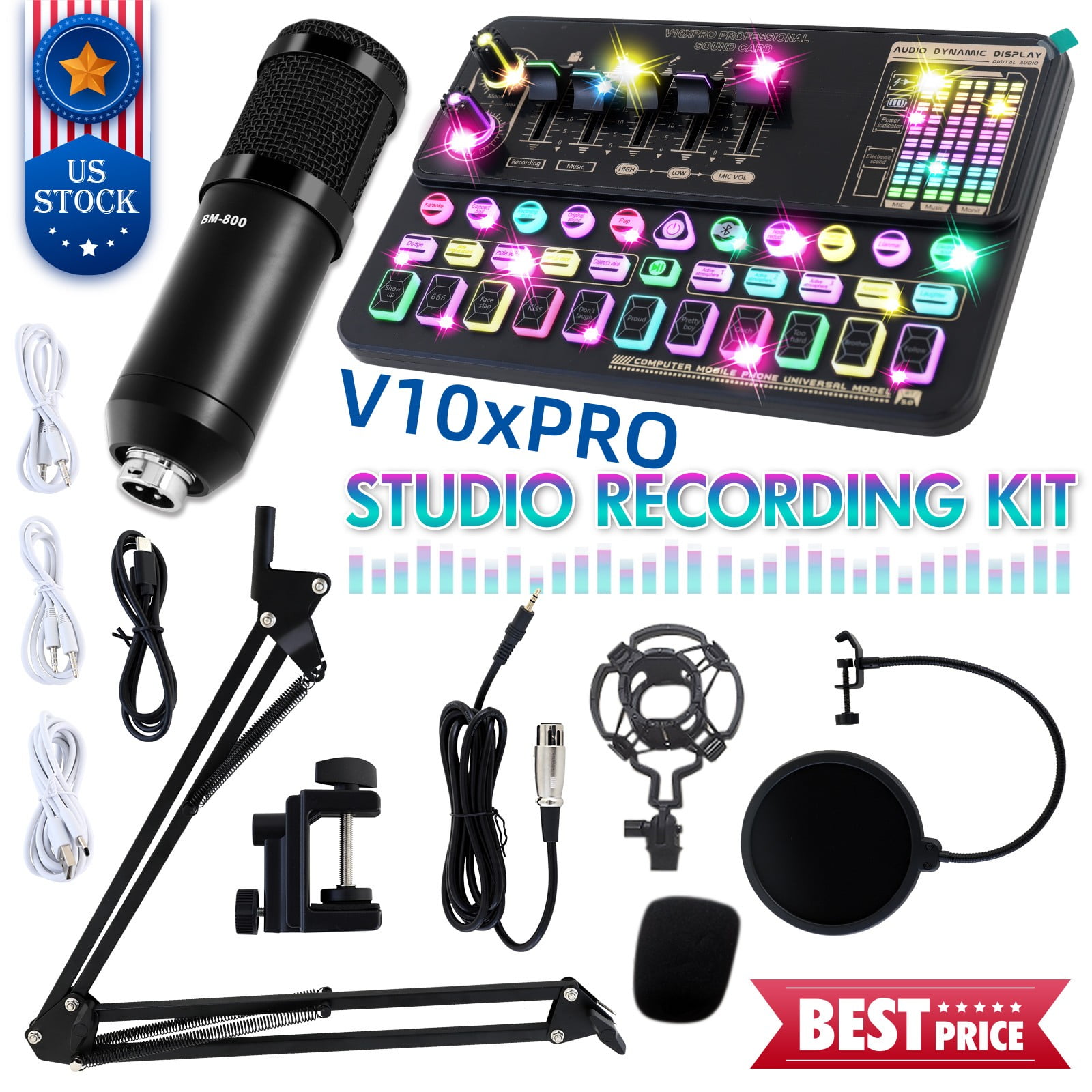E-commerce Giant Condenser Microphone Bundle, BM-800 Podcast Mic with ...