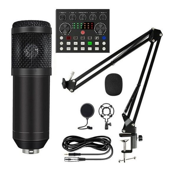 Condenser Microphone Set With(Optional)Live Sound Card,Metal Shock ...