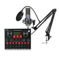 Condenser Microphone Sound Card Set Including Real Time Monitoring Type ...