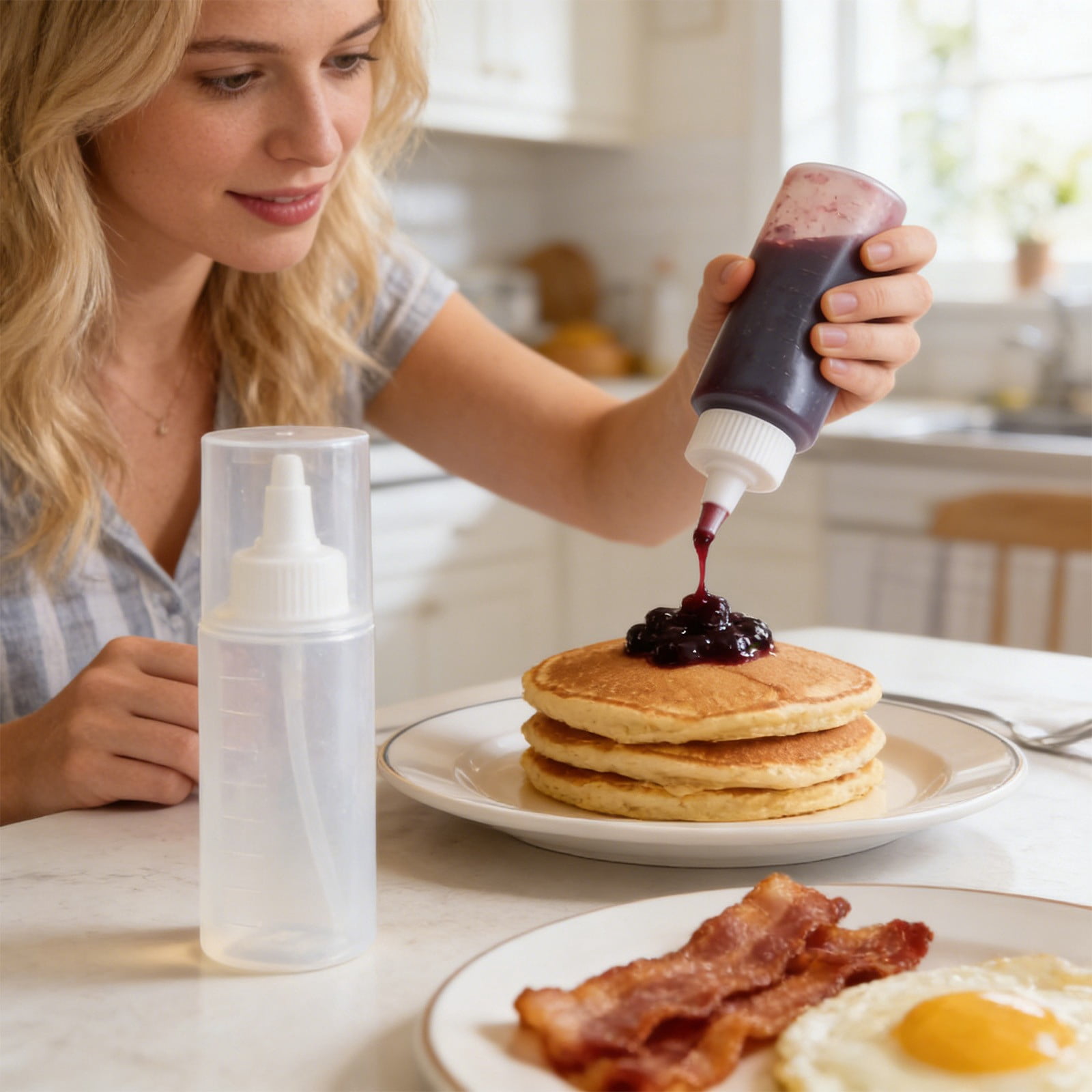 Condiment Bottle, Food Grade Portable Dressing Dispenser, Pointed Spout ...