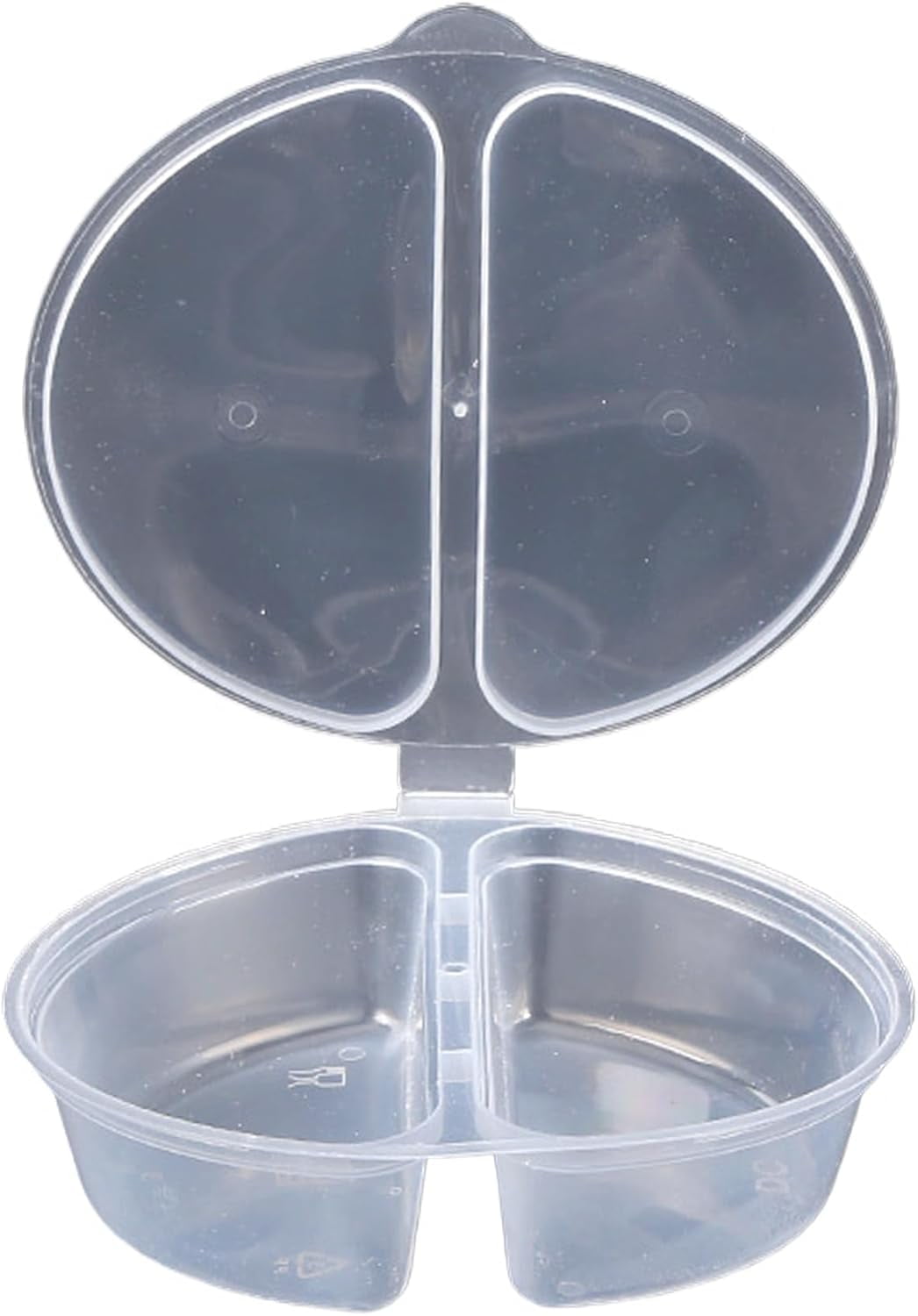 Condiment Containers with Hinged Lids:Disposable Two-Compartment Sauce ...