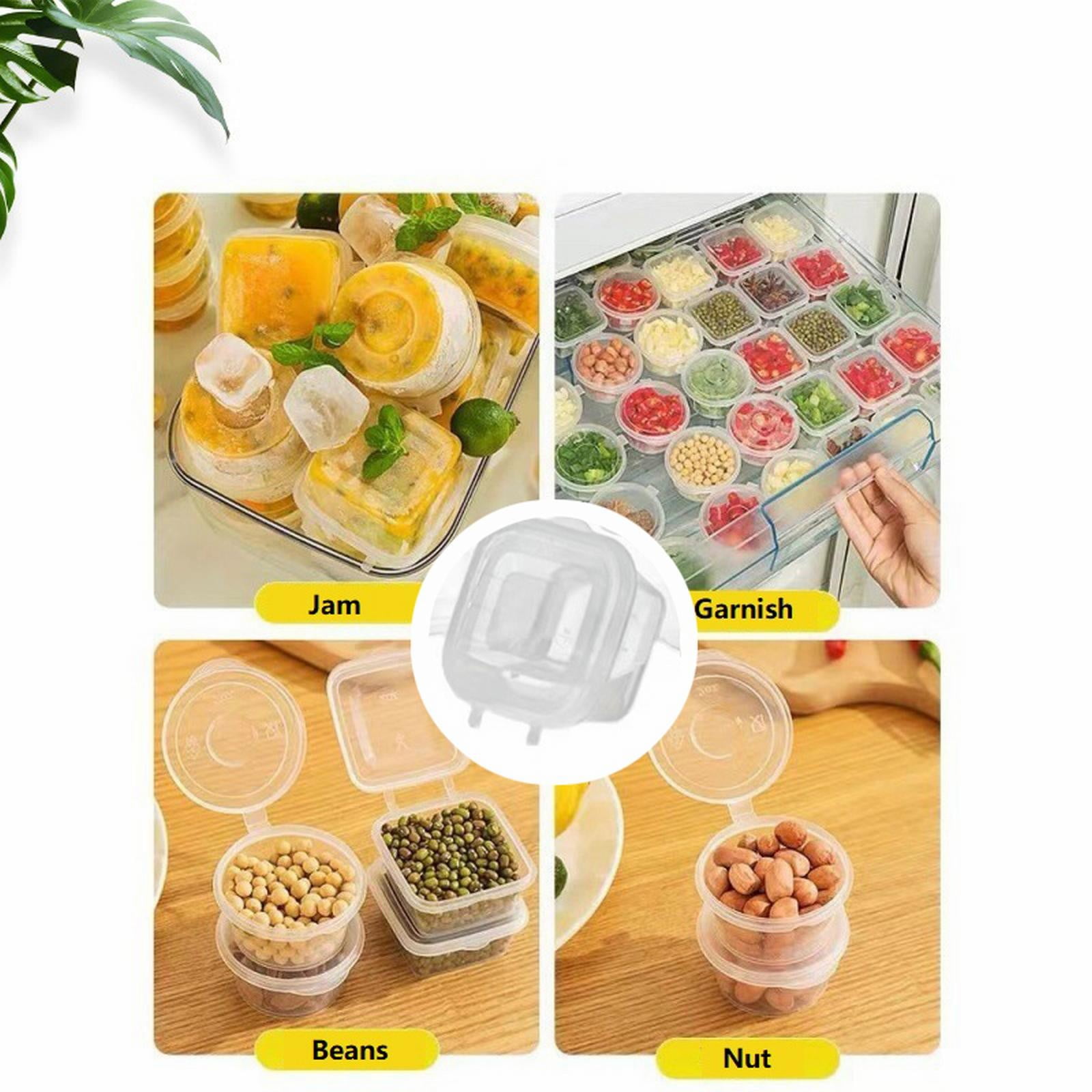 Condiment Containers with Lids - Clear Plastic Quadrate Cups for Sauces ...