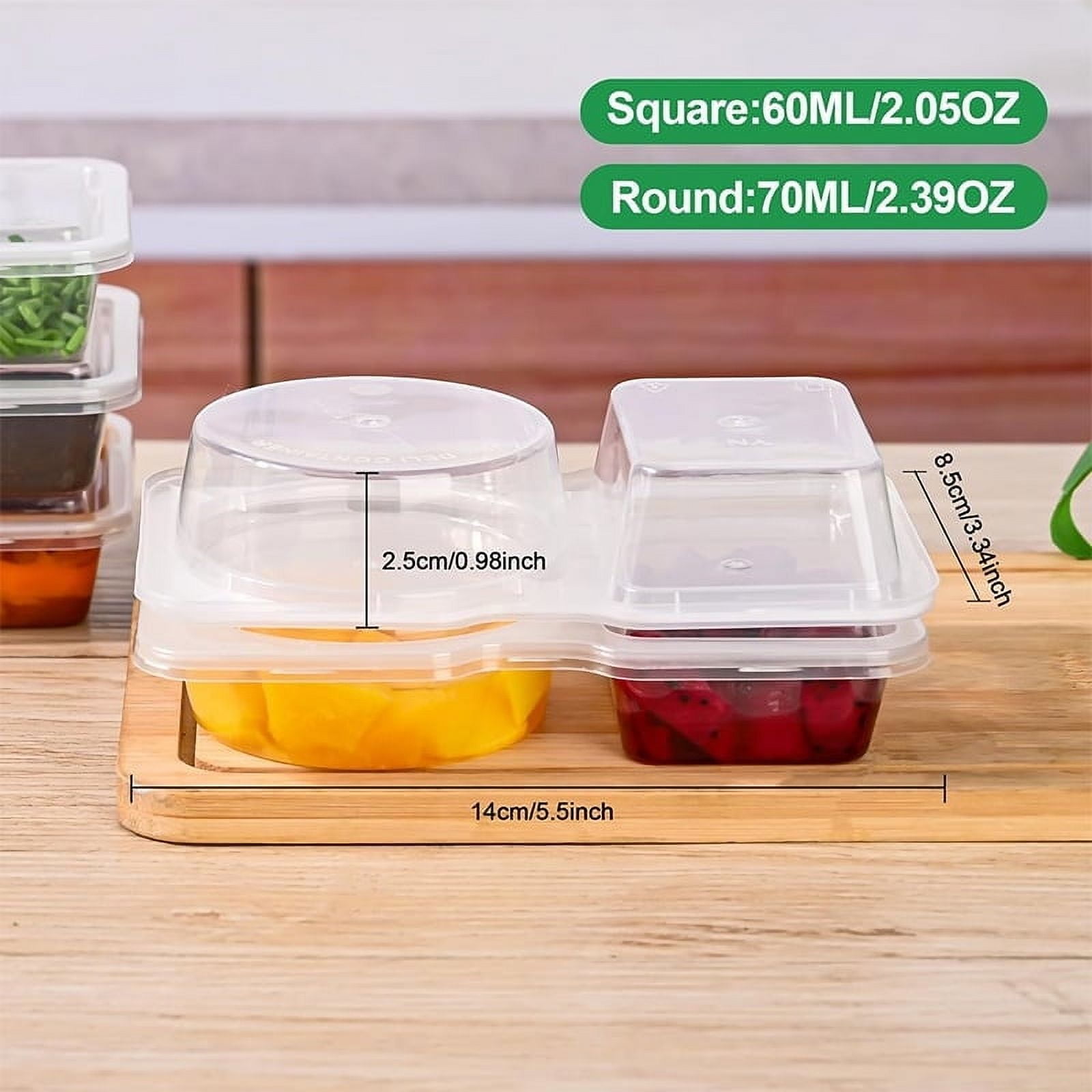 Condiment Containers With Lids 20 Pcs Snack Containers 2 Compartment ...