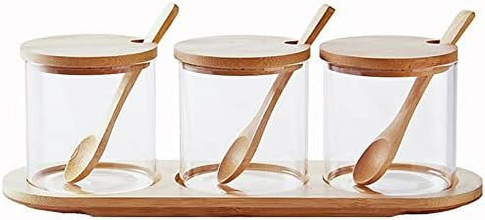 Condiment Containers with lids 3 pack Season Box Condiment Pots Jars ...