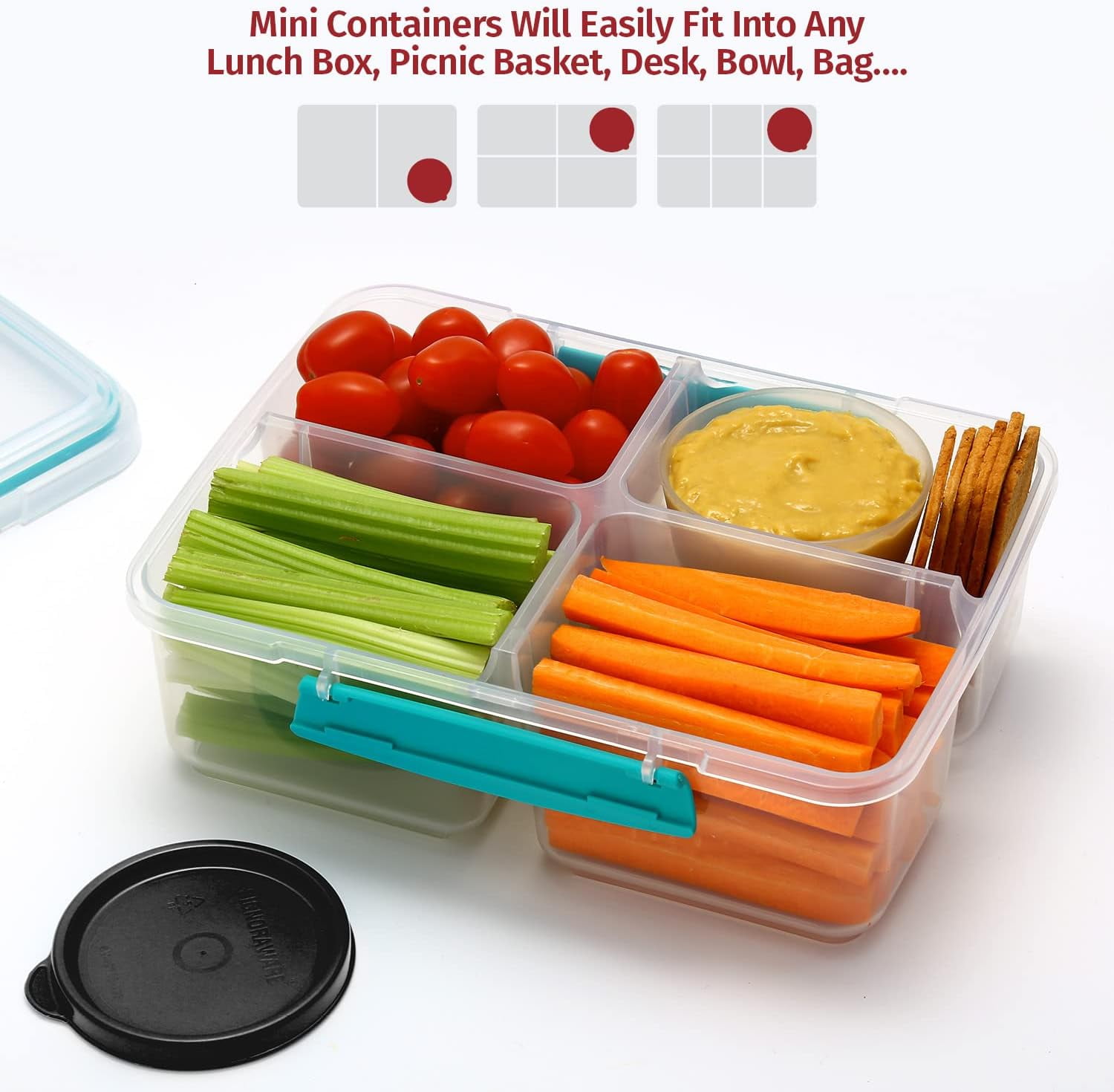 Condiment Cups Containers with Lids- 8 pk. 1.3 oz.Salad Dressing ...