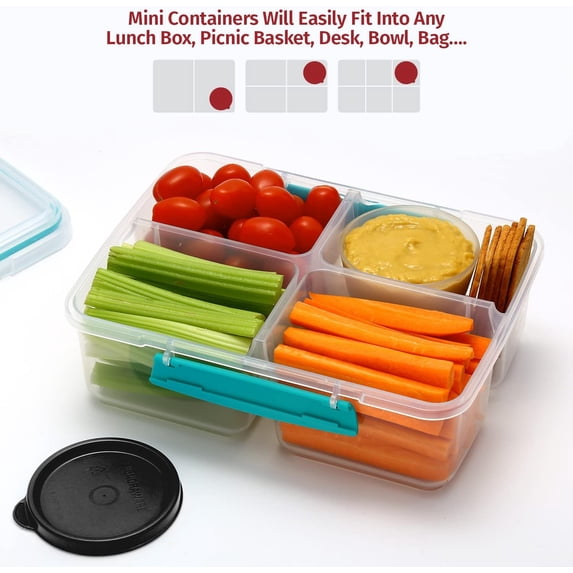 Condiment Cups Containers with Lids- 8 pk. 1.3 oz.Salad Dressing ...