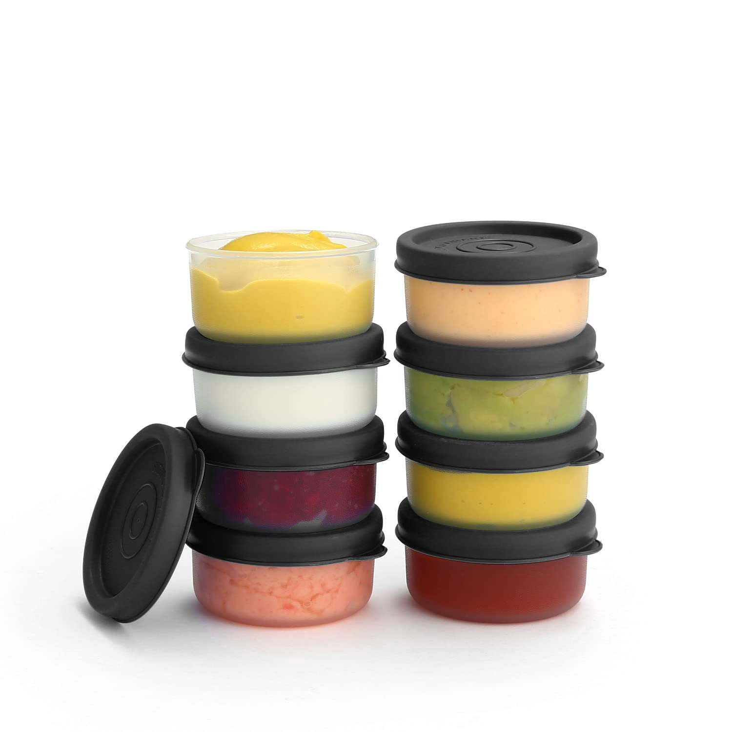 BPA Free Condiment Cups, 8 pk 1.3 oz Leakproof Food Storage Containers ...