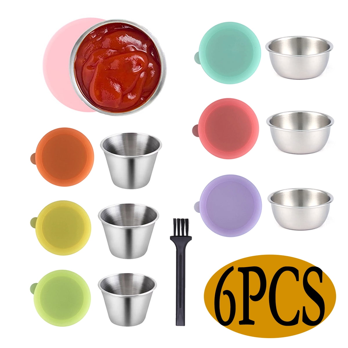 Condiment Cups with Lids Salad Dressing Container for Lunch Box Picnic ...