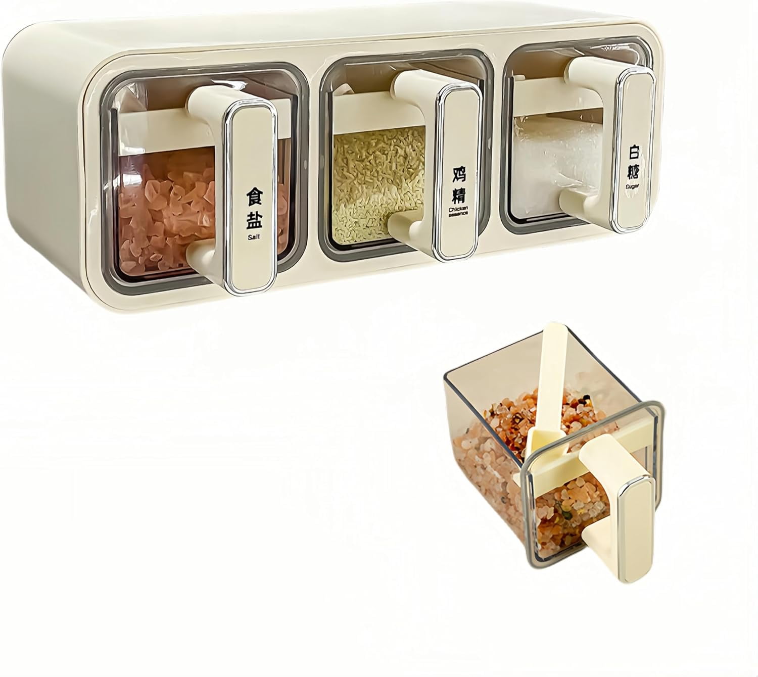 Condiment Jars with Label Spice Rack Spice Drawer Organizer Self ...