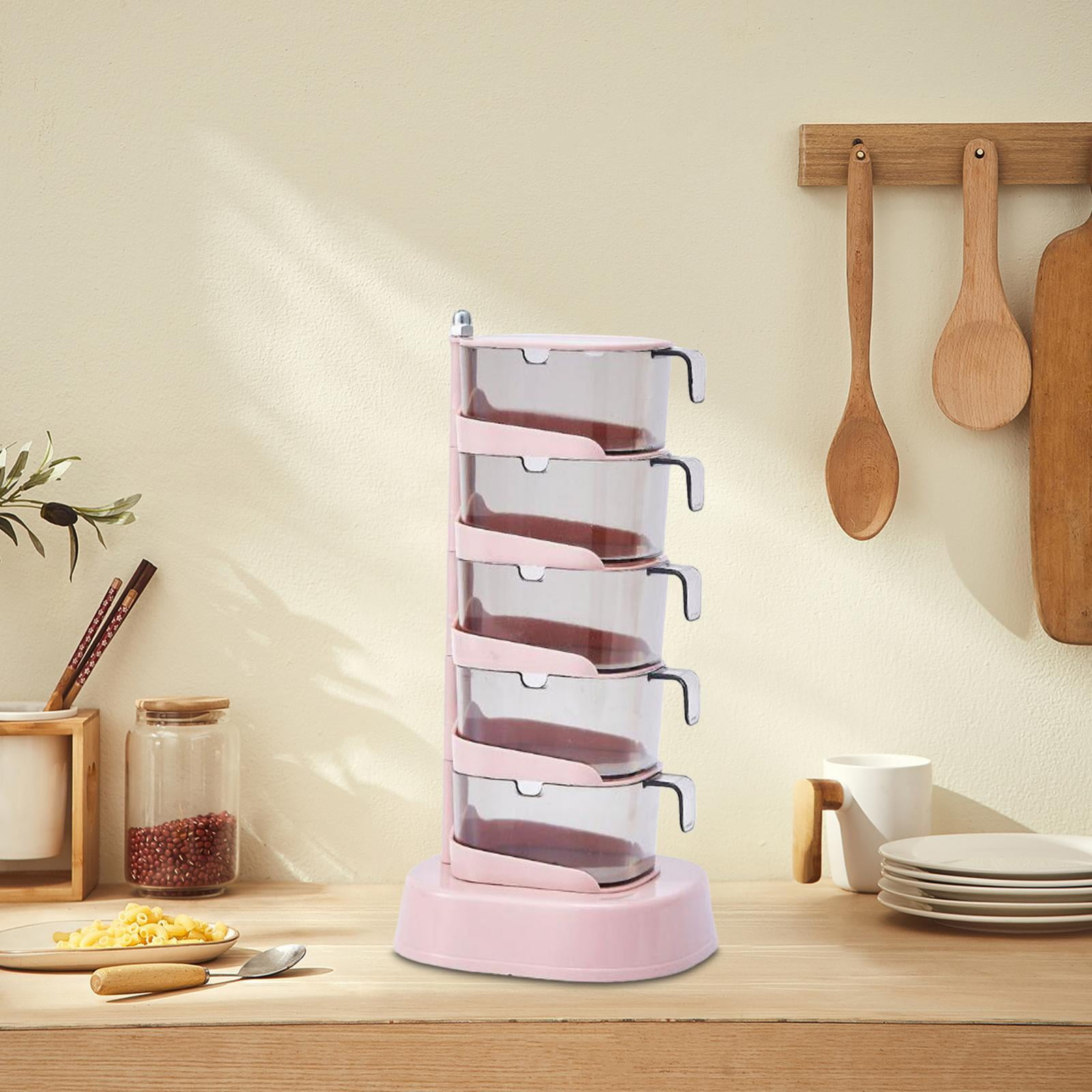 Condiment Jars Rotating Spice Jars Rotary Storage Rack Rotatable Spice ...