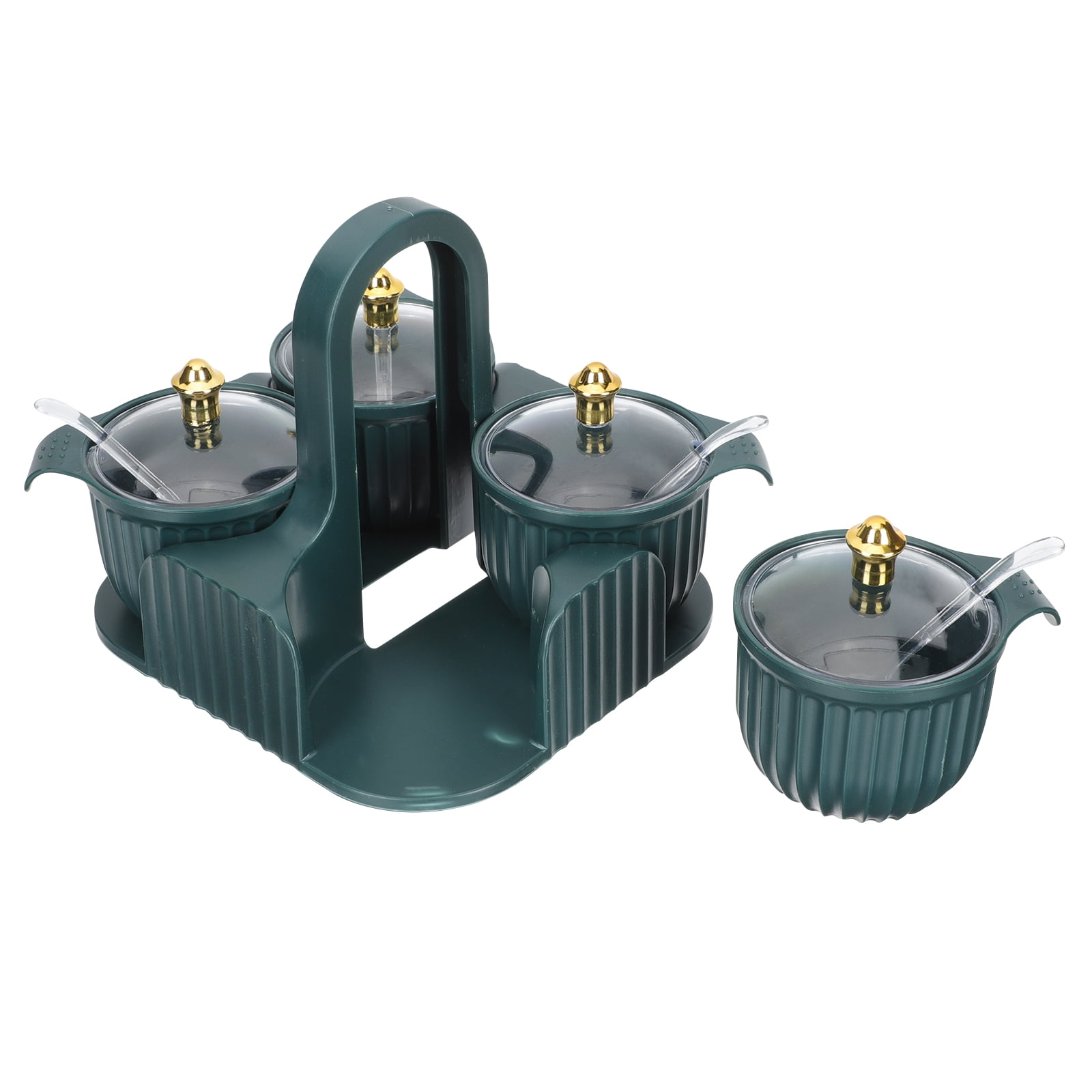 Condiment Jars with Spoons Lids: Pots Containers with Handle Seasoning ...