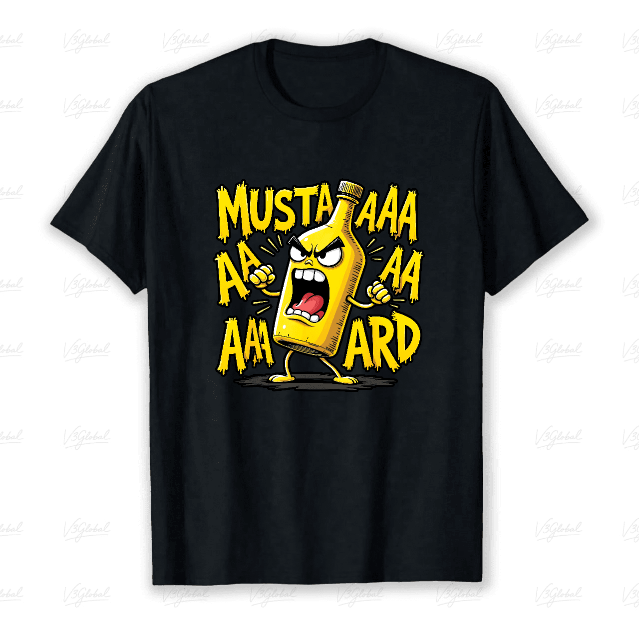 Condiment Mustard Bottle Scream Funny Rap Style Humor Graphic Unisex T ...