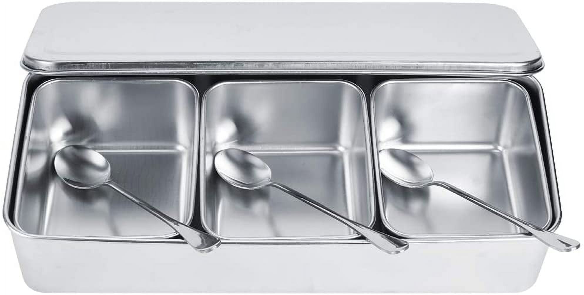 Condiment Server, 21oz Food Grade Stainless Steel Seasoning Jar with ...