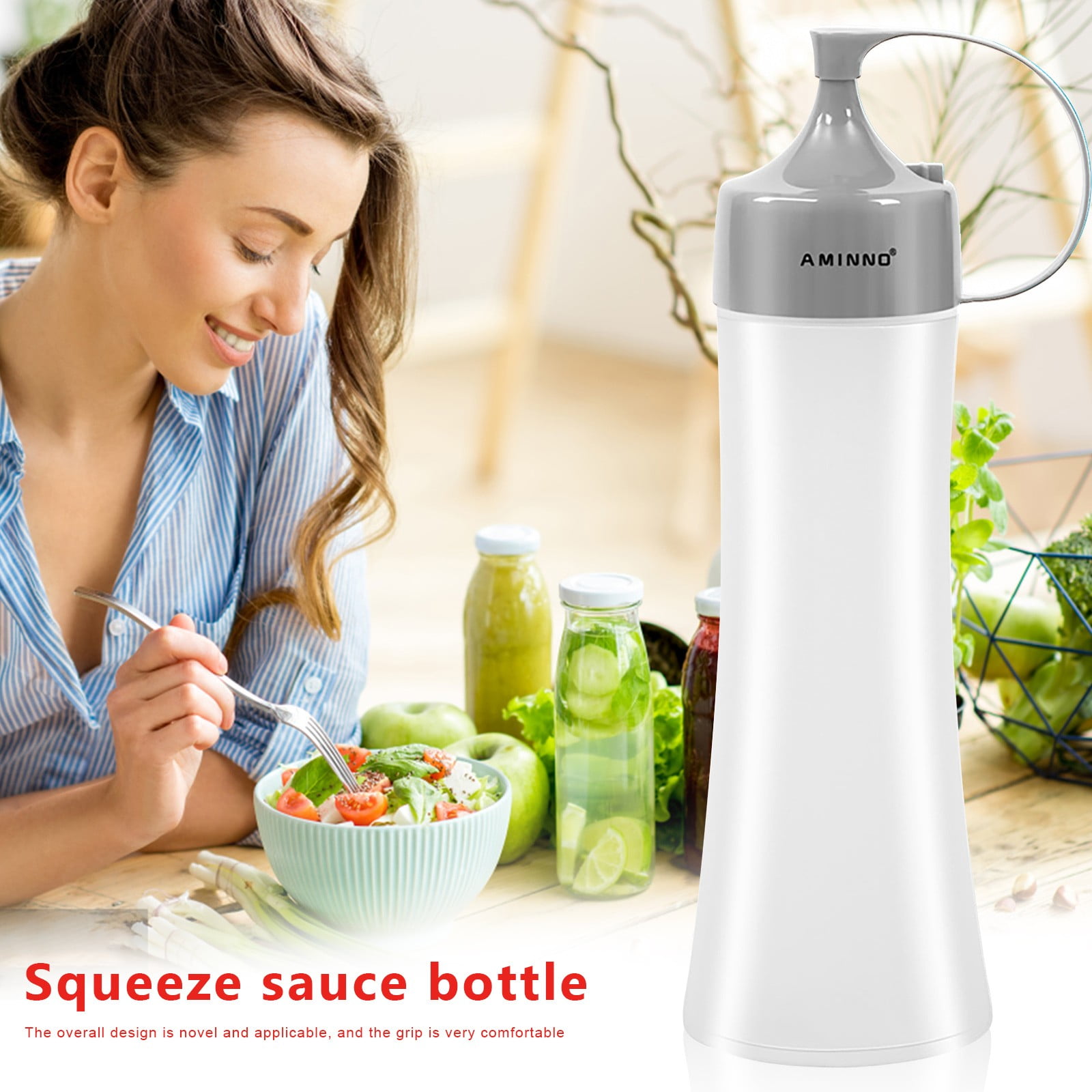 Condiment Squeeze Bottles, 400ML Plastic Squeeze Bottles for Sauces ...