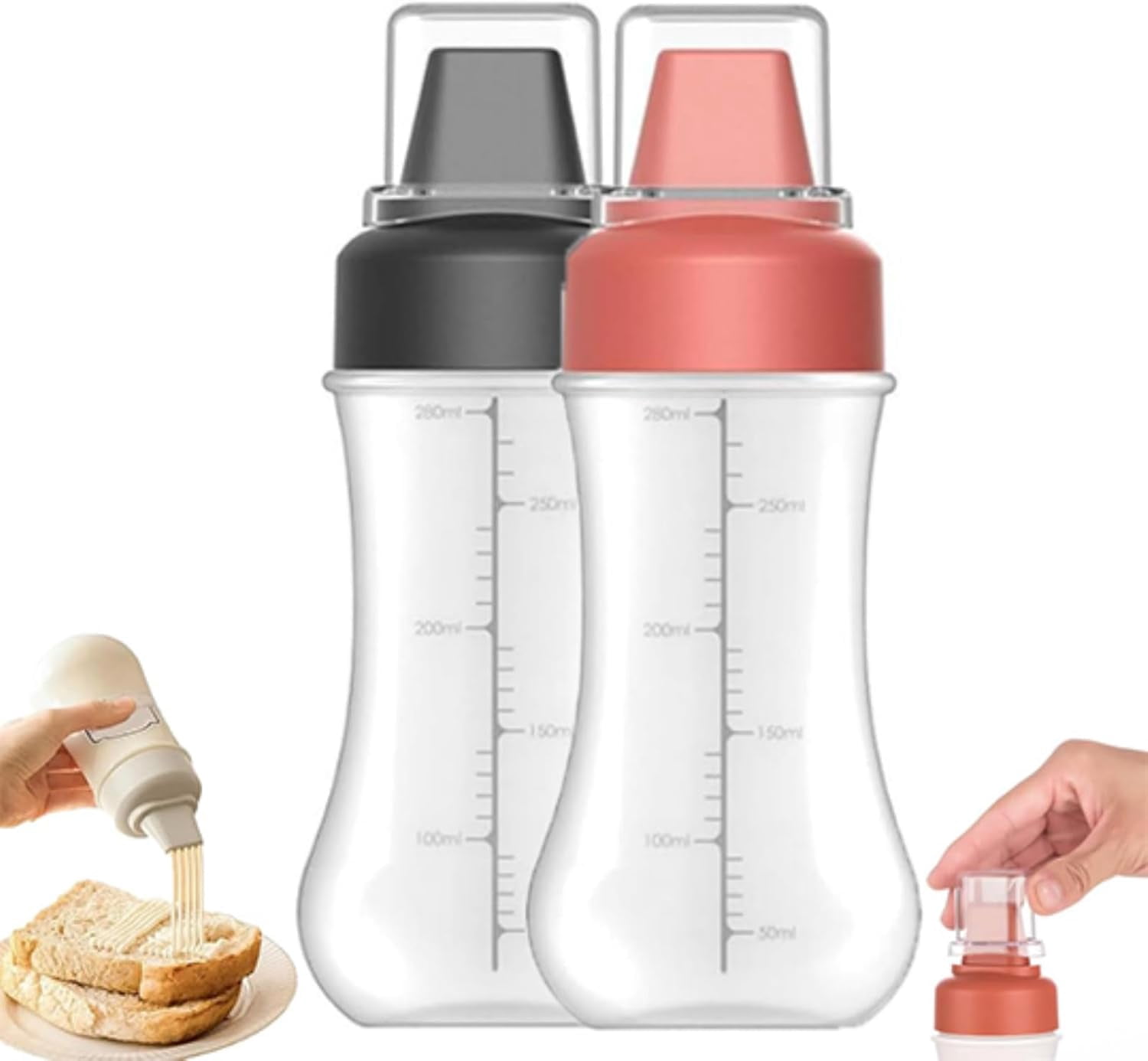 Condiment Squeeze Spray Bottle, 350ml 5-Holes Squeeze Condiment ...