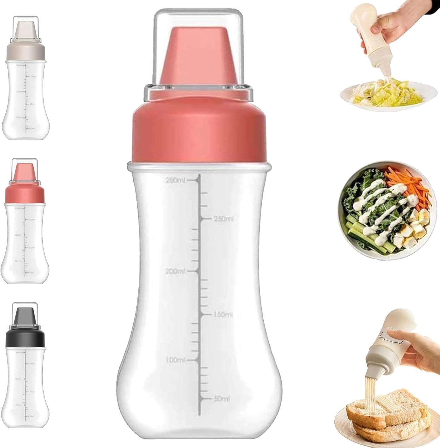 Condiment Squeeze Spray Bottle, Dust-Proof Cover & Removable Labels ...