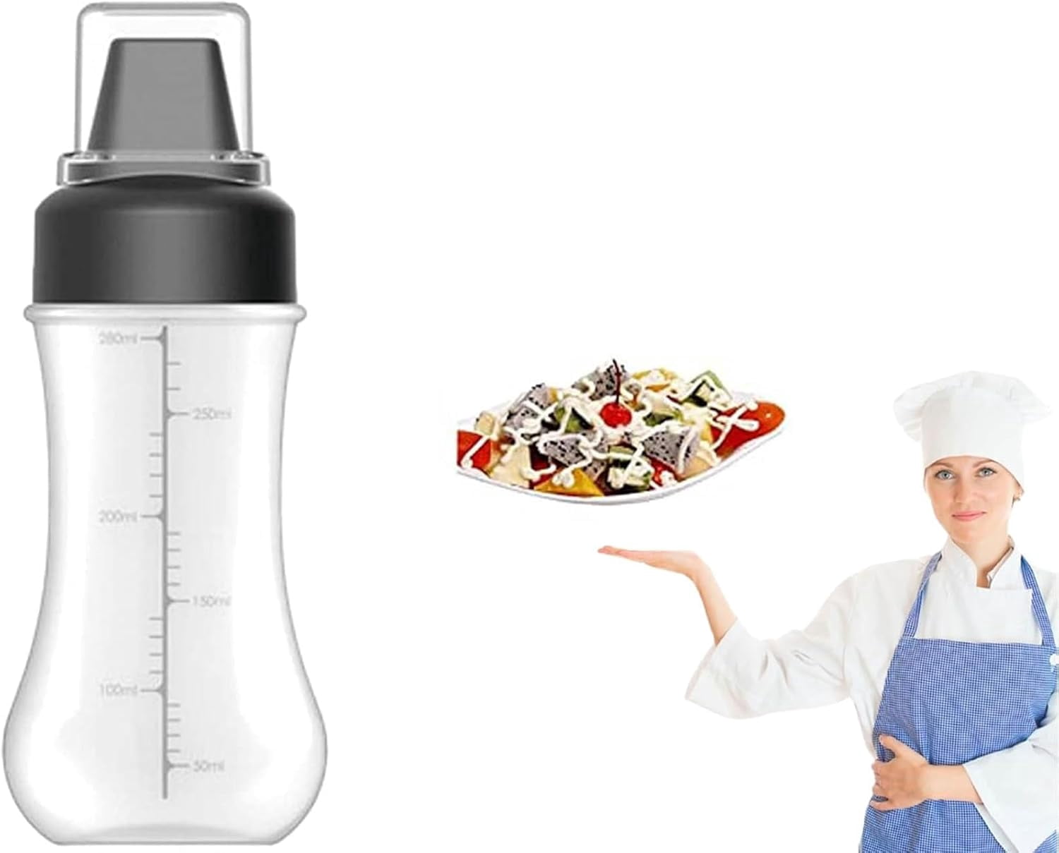 Condiment Squeeze Spray Bottles 1/3 PCS – 350ml Measurable Squeeze ...