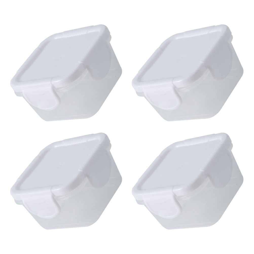 Condiment Storage Containers: 4Pcs Stackable Sauce Containers with Lids ...
