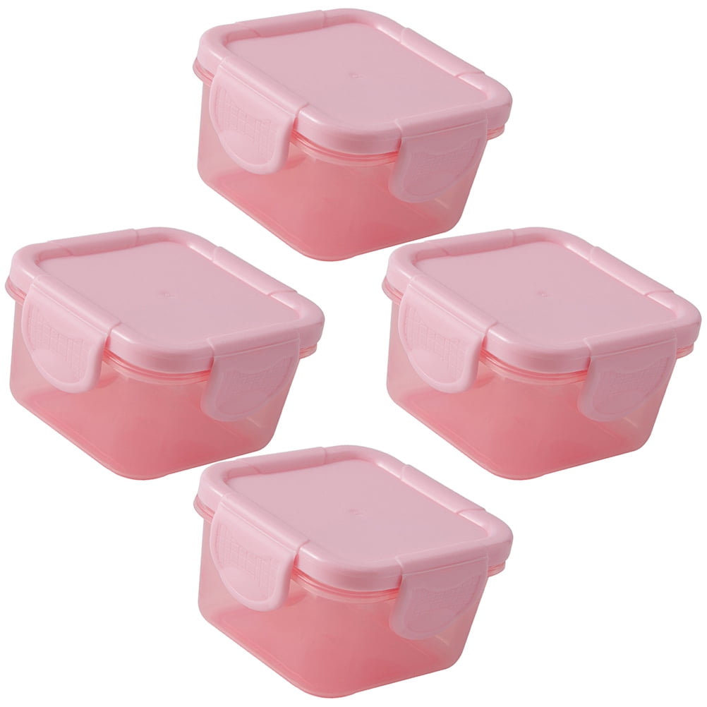 Condiment Storage Containers: 4Pcs Stackable Sauce Containers with Lids ...