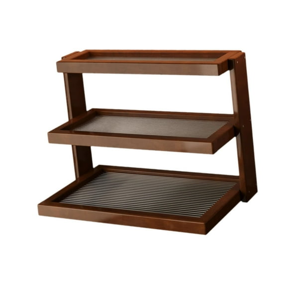 Condiment Storage Rack Display Stand Multi Layer Shelf Acrylic Bamboo ...