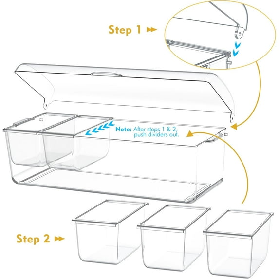 Condiment Tray with Stainless Steel 5 Spoons, 5 Forks and 1 Clip ...