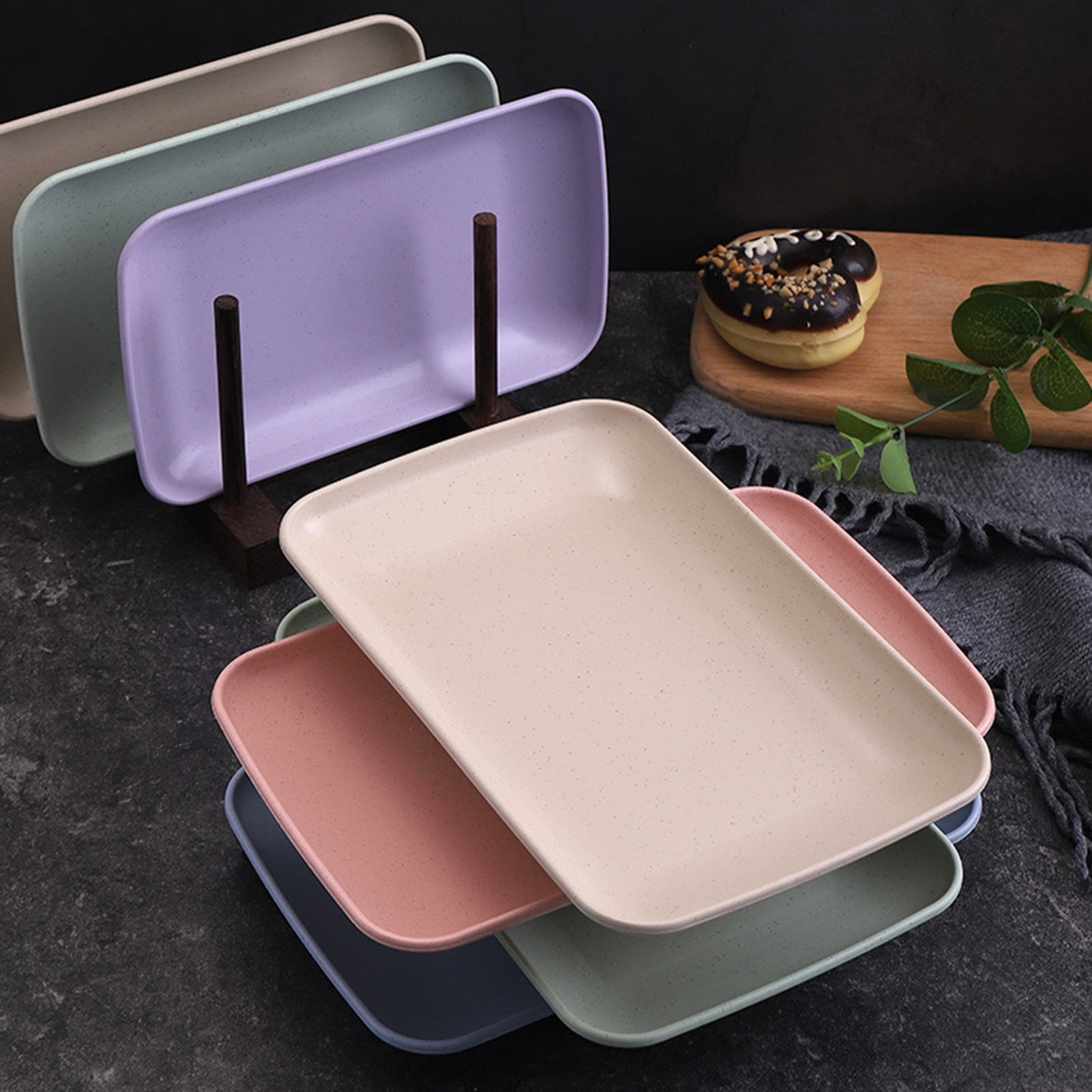 Conditiclusy Stackable Plastic Serving Plate, Food Grade, Nordic Style ...