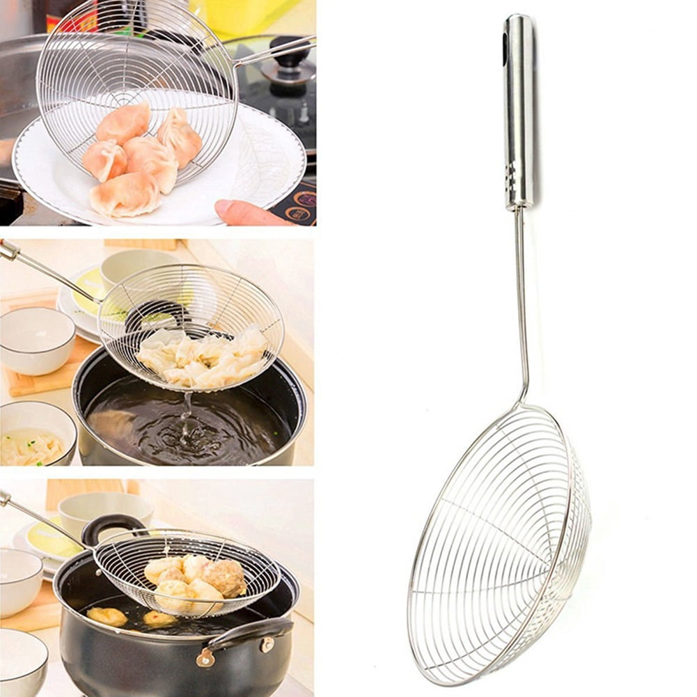 Conditiclusy Stainless Steel Metal Scoop Strainer Drainer Sifter ...