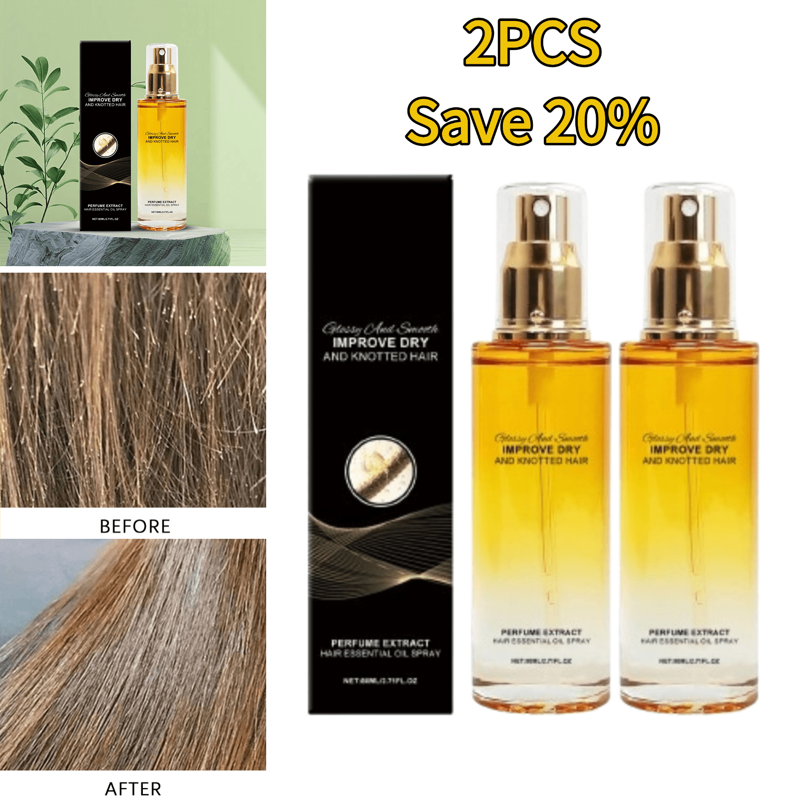 Conditioning Oil Spray Scalp & Hair Strengthener Leave-ln, Scented Hair ...