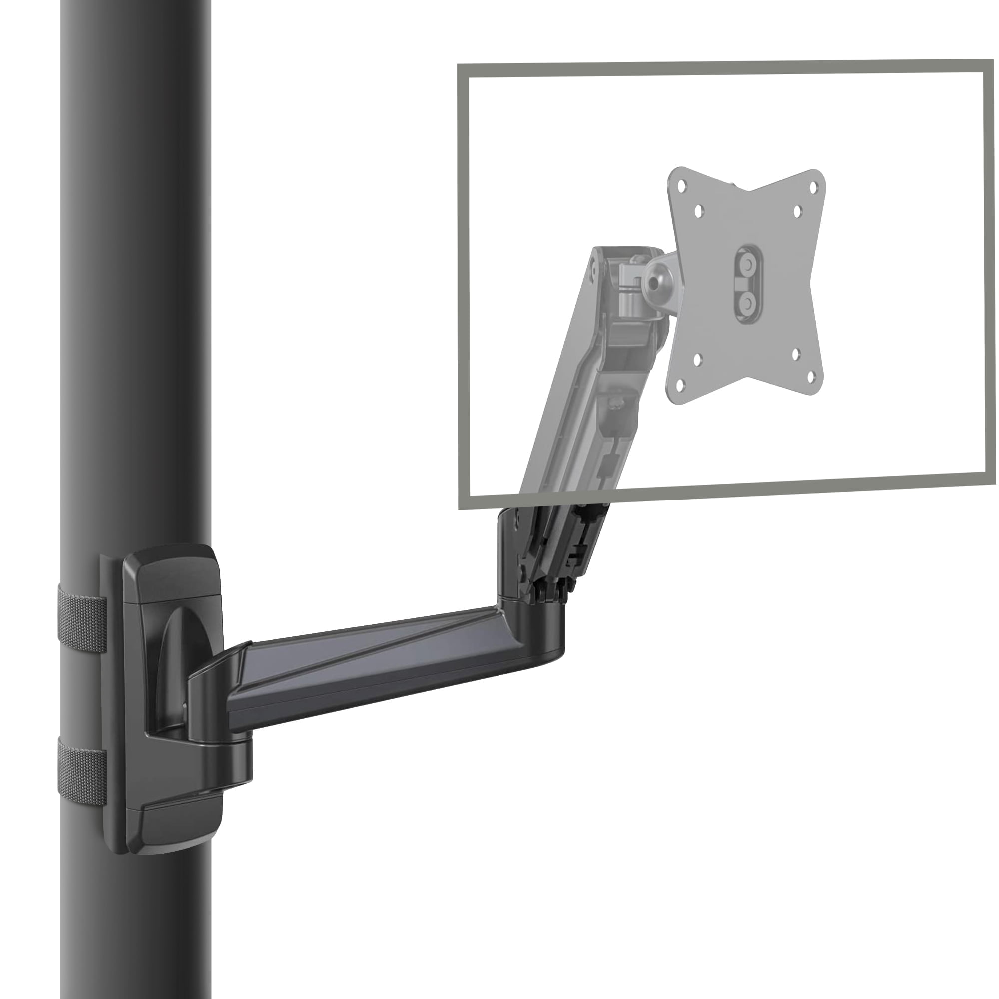 CondoMounts Monitor Pole Mount | Strap to any post - Black - Walmart.com
