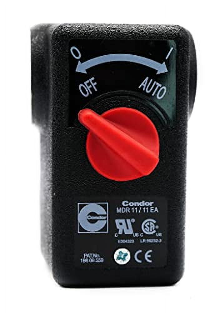 Condor 034-0238 Air Compressor Pressure Switch 95- PSI, Push Button ...