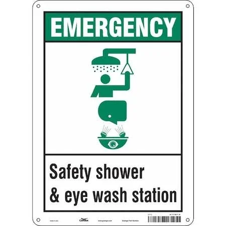 Condor 471D15 Emergency, Safety Shower & Eye Wash Station, 10 In W X 14 ...