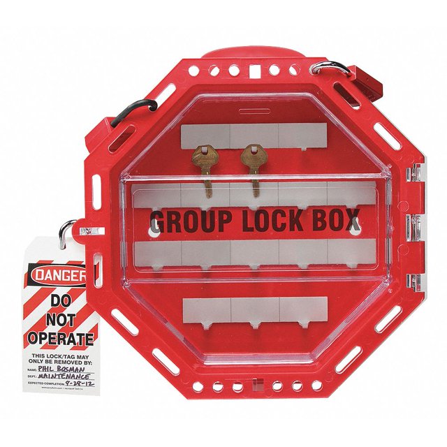 Condor Group Lockout Box,42 Padlocks,Red,13in.H 48KV16 - Walmart.com