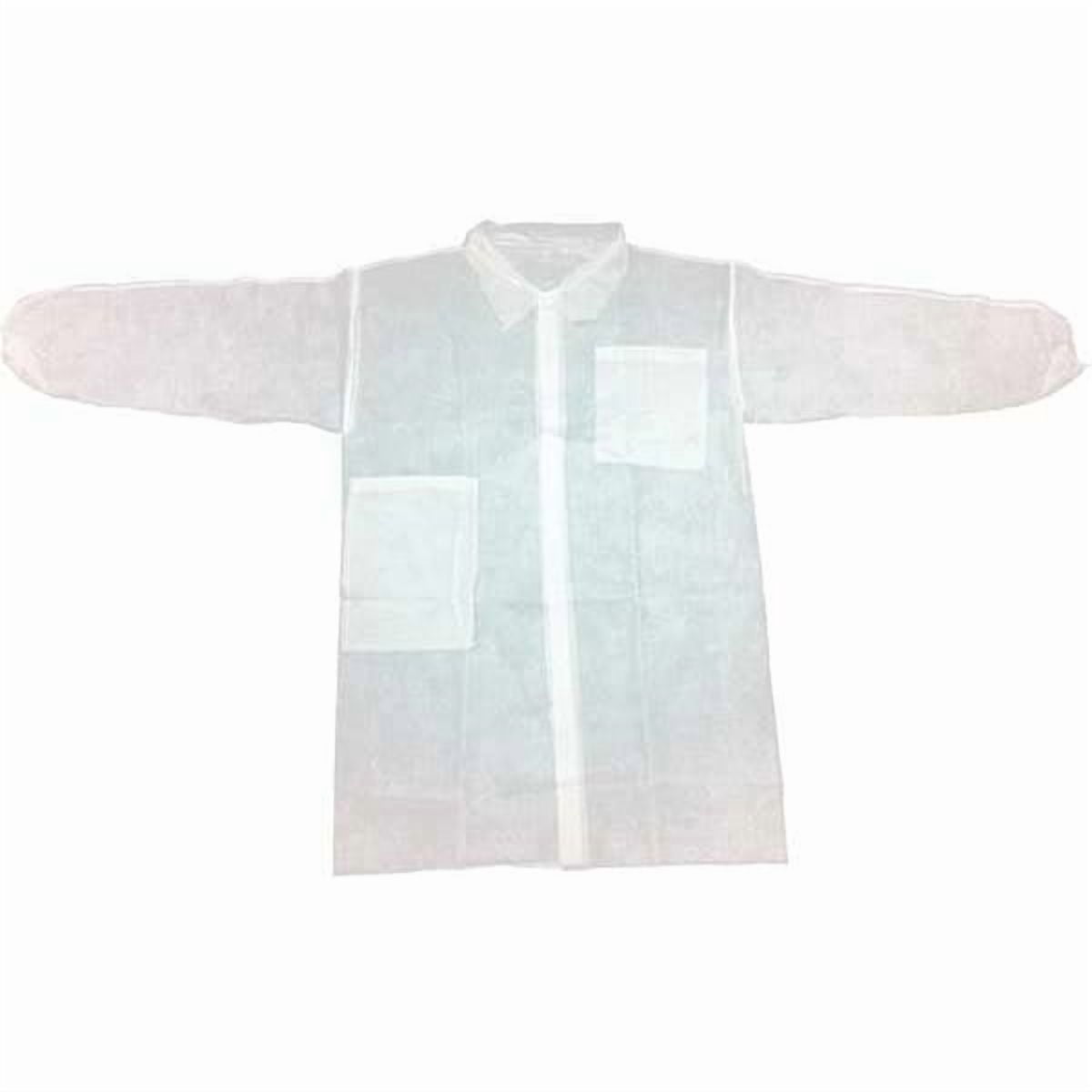 Condor Disposable Lab Coat, Polypropylene, Snaps Closure, White, 2XL ...