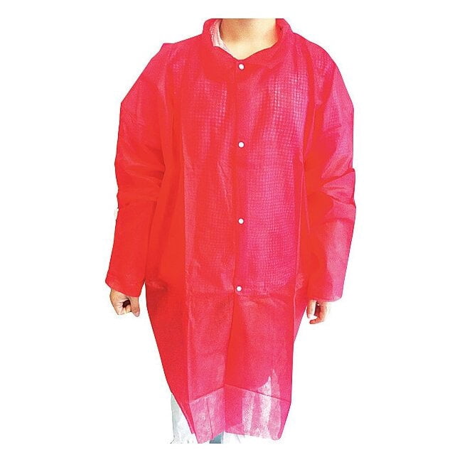 Condor Disposable Lab Coat, Polypropylene, Snaps Closure, Red, L, 30 PK ...