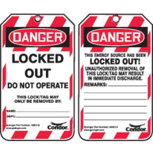 Condor Lockout Tag,3-1/4 in.Wx5-3/4 in. H,PK10 48RU16 - Walmart.com