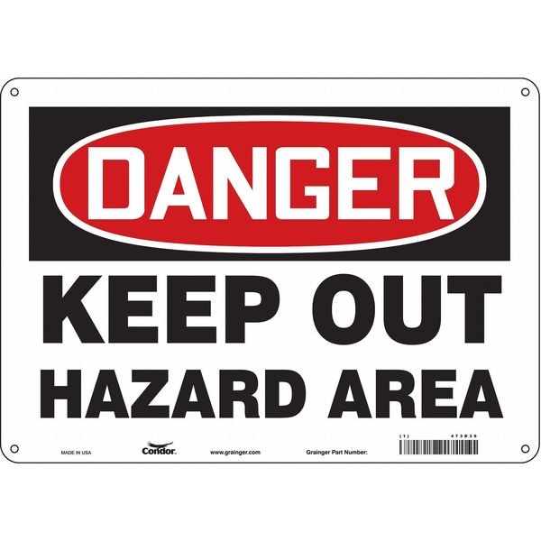 Condor Safety Sign,10 in x 14 in,Aluminum 473D36 - Walmart.com