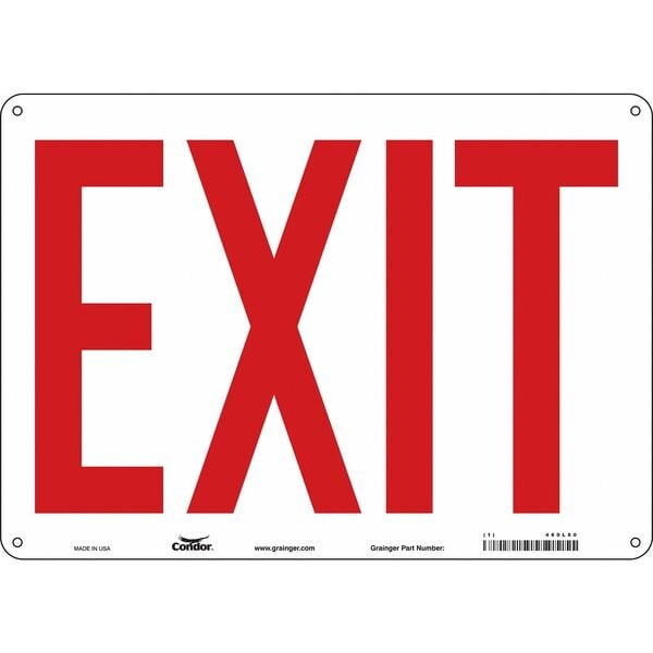 Condor Exit Sign, Fiberglass, 14" W, 10" H, Exit, White 480L80 ...