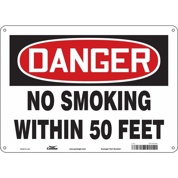 Condor Safety Sign,10 inx14 in,Aluminum 474T99 - Walmart.com