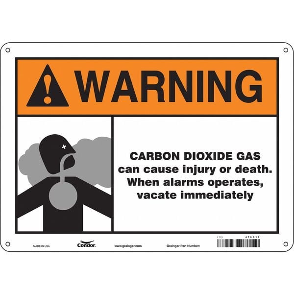 Condor Safety Sign,10 inx14 in,Polyethylene 476G17 - Walmart.com