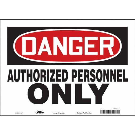 Condor Safety Sign,10 inx14 in,Vinyl 472L93 472L93 ZO-G5896532 ...