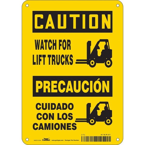 Condor Safety Sign,10 inx7 in,Aluminum 476P47 - Walmart.com