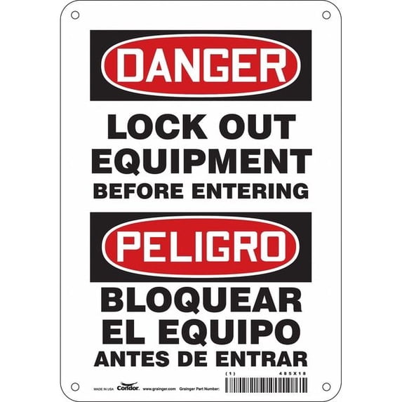 Condor Safety Sign,10 inx7 in,Polyethylene 485X18 - Walmart.com