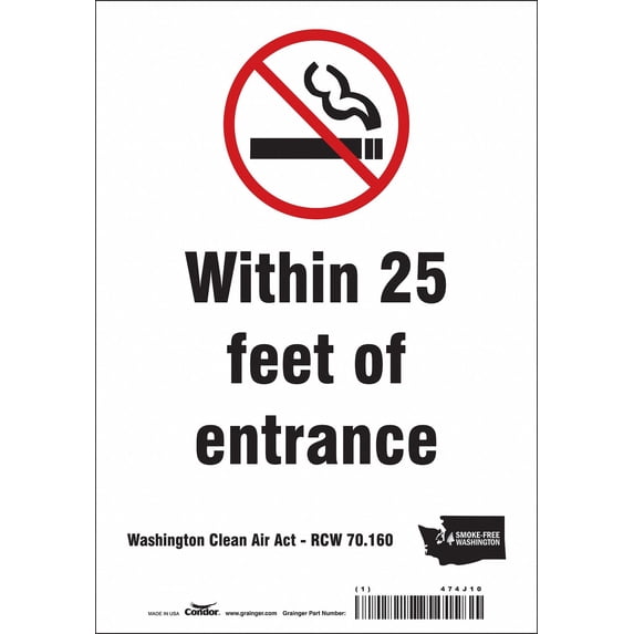 Condor Safety Sign,10 inx7 in,Vinyl 474J10 474J10 ZO-G5864271 - Walmart.com