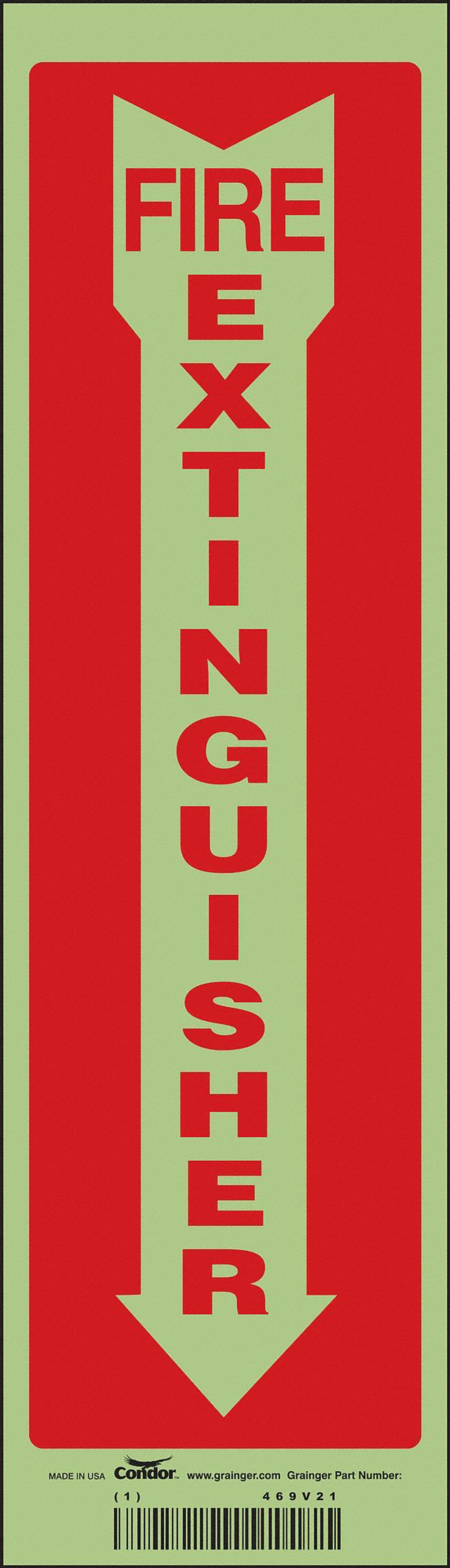 Condor Safety Sign,14 in x 4 in,Glow Vinyl 469V21 469V21 ZO-G5612131 ...